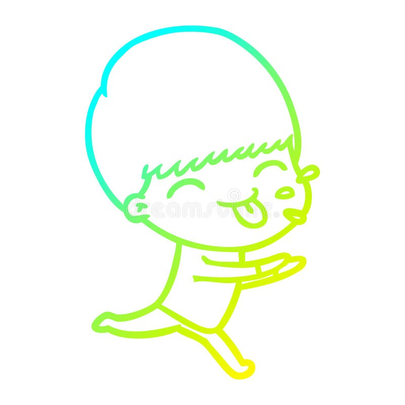 A Creative Cold Gradient Line Drawing Cartoon Rude Man Stock Vector ...