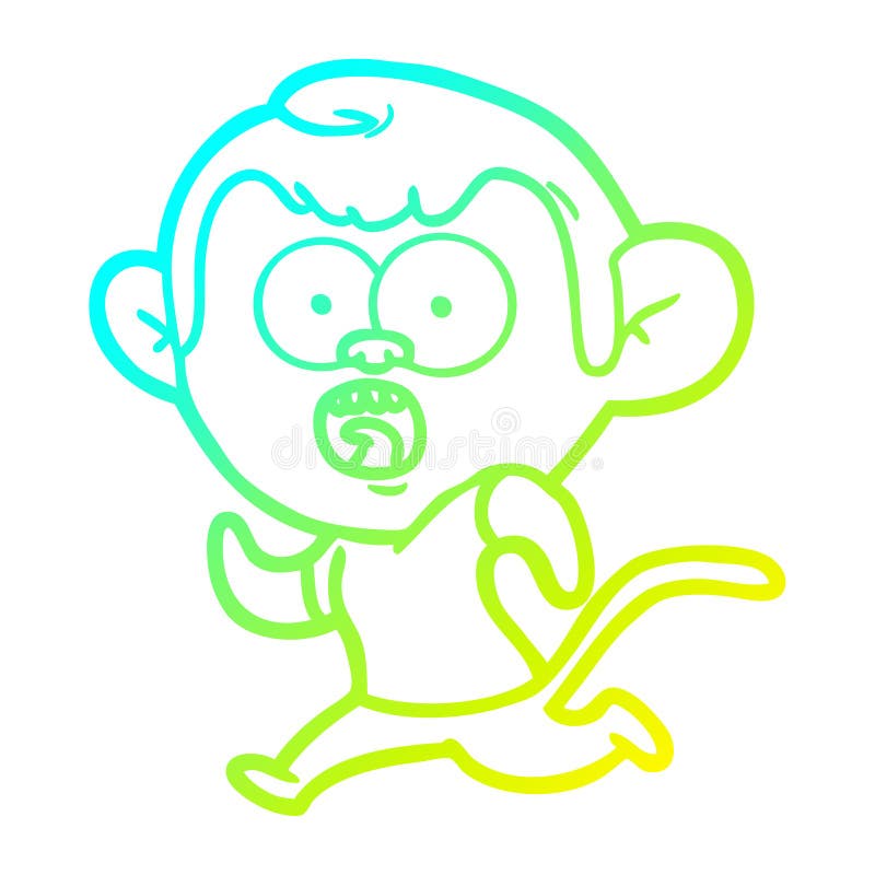 Running monkey cartoon. stock vector. Illustration of animal - 72085666
