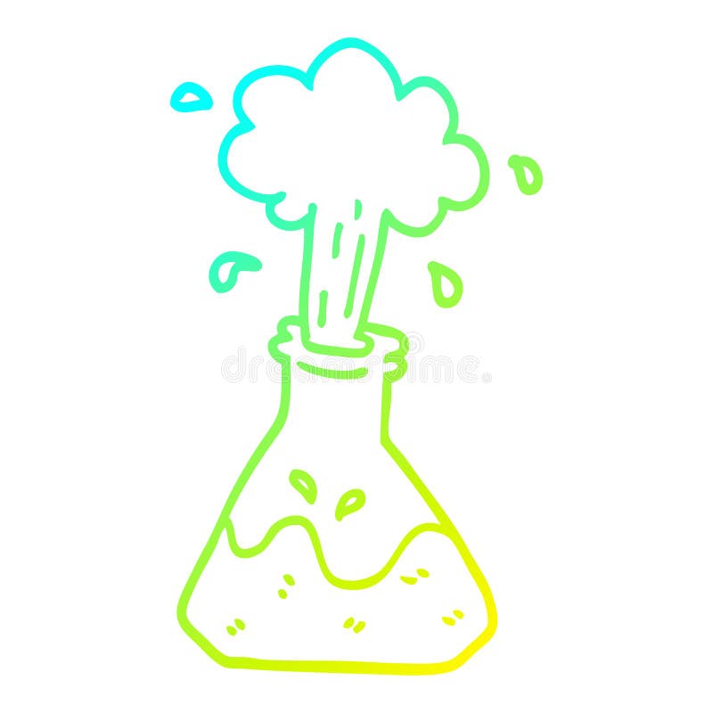 Science Experiment Reaction Cartoon Cold Line Gradient Spectrum Doodle ...