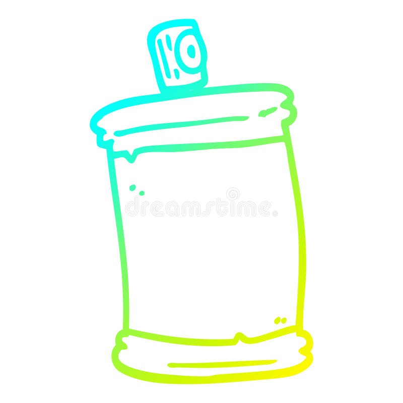 A Creative Cold Gradient Line Drawing Cartoon Spray Can Stock Vector ...
