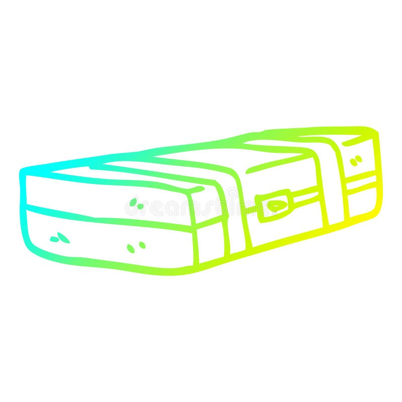 A Creative Cold Gradient Line Drawing Cartoon Suit Case Stock Vector ...