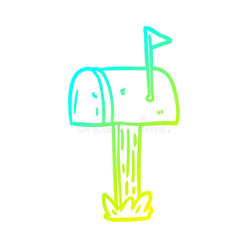 A Creative Cold Gradient Line Drawing Mailbox Stock Vector ...