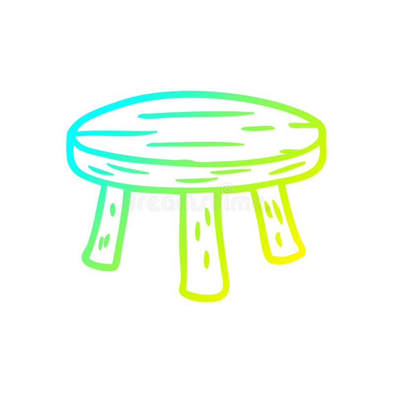 A Creative Cold Gradient Line Drawing Small Wooden Stool Stock Vector ...