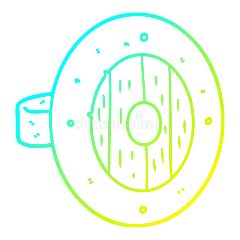 A Creative Cold Gradient Line Drawing Viking Shield Cartoon Stock ...