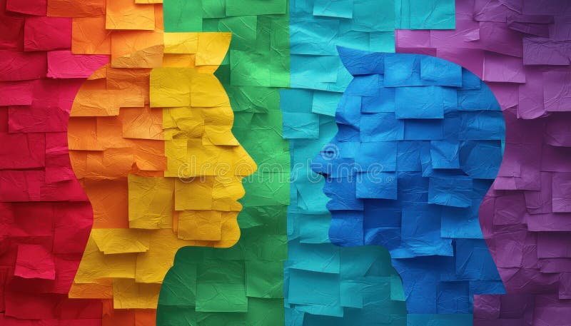 Creative Collaboration with Colorful Sticky Notes Representing ...