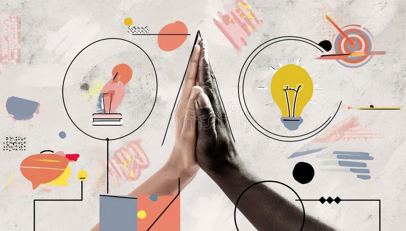 Creative Collaboration Concept with Hands High Fiving for Unity Stock ...