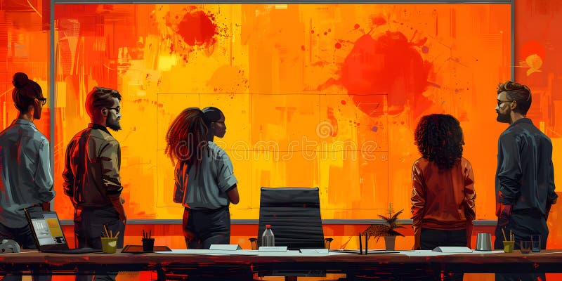 Creative Collaboration on Flip Chart - Business Team Illustration Stock ...