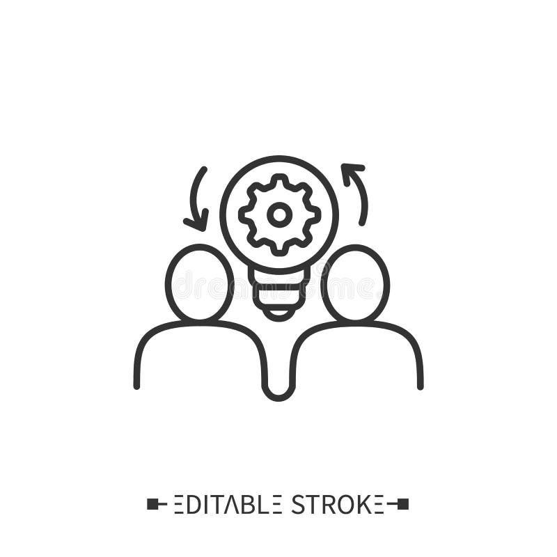Creative Collaboration Icon. Creating Ideas Stock Vector - Illustration ...