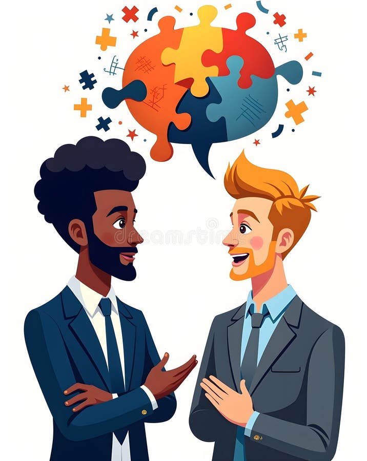Creative Collaboration in a Professional Setting. Stock Illustration ...