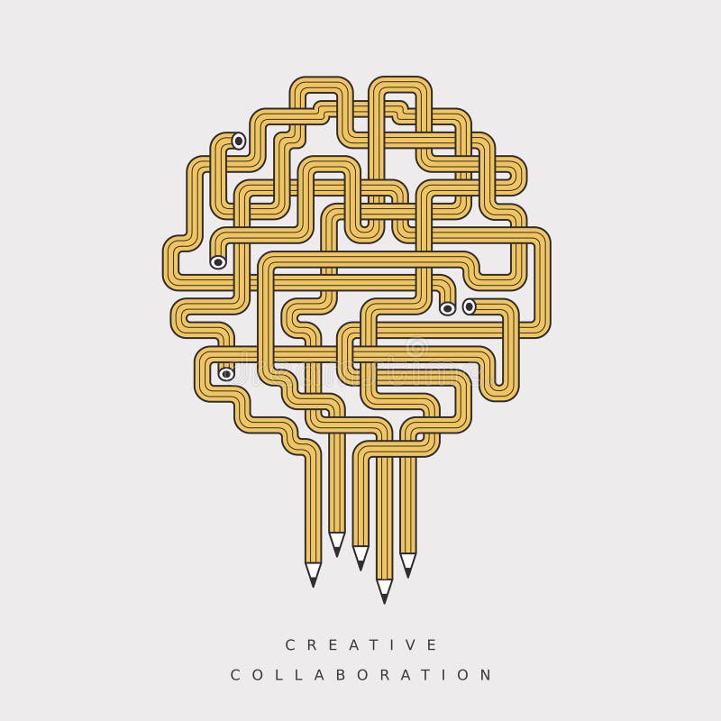 Creative collaboration stock vector. Illustration of flat - 55442800