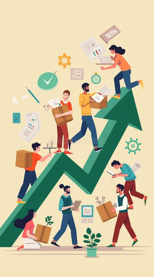 Creative Collage Artwork of Diverse Team Collaborating on Growth Stock ...