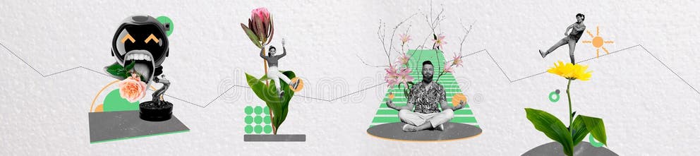 Creative Collage Artwork Featuring Vivid Designs Blending Modern ...