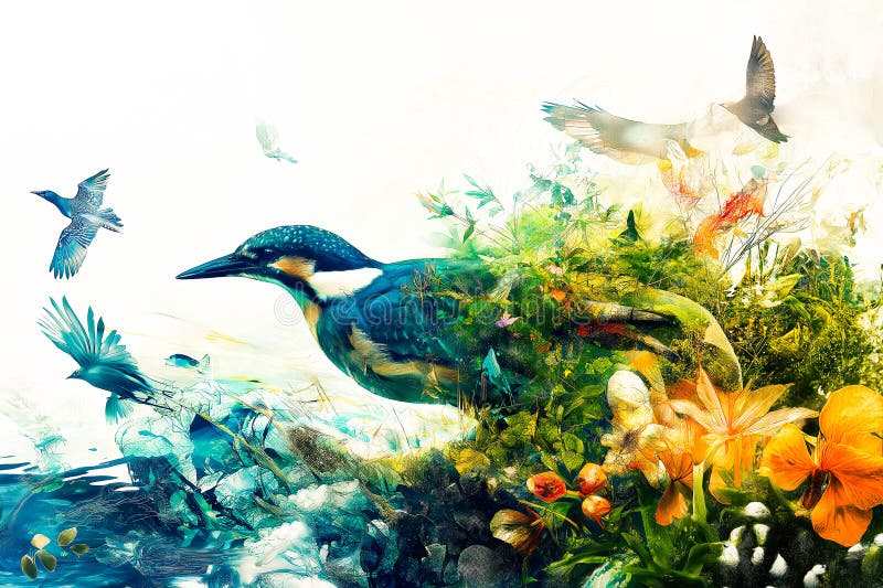 Creative Collage of Biodiversity in the Form of an Animal, Ecosystem ...