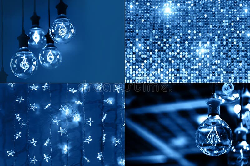 Creative Collage with Blue Color Stock Photo - Image of garland, idea ...