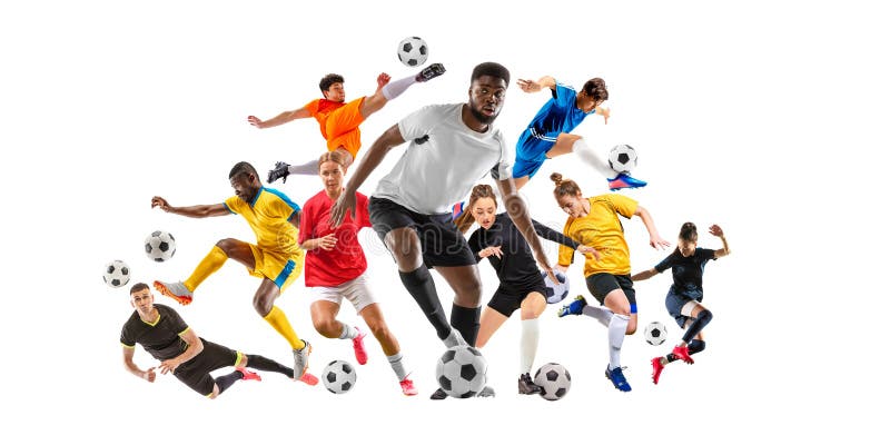 Creative Collage. Competitive and Determined People, Athletes of ...