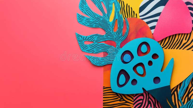 Creative Collage of Cut-Out Shapes and Patterns, Ideal for Themes of ...