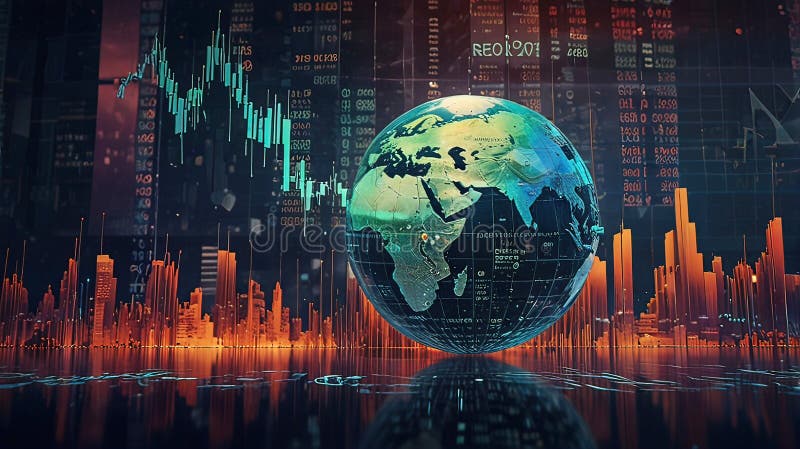 Creative Collage Depicting Finance and World with Currency Quotes on ...