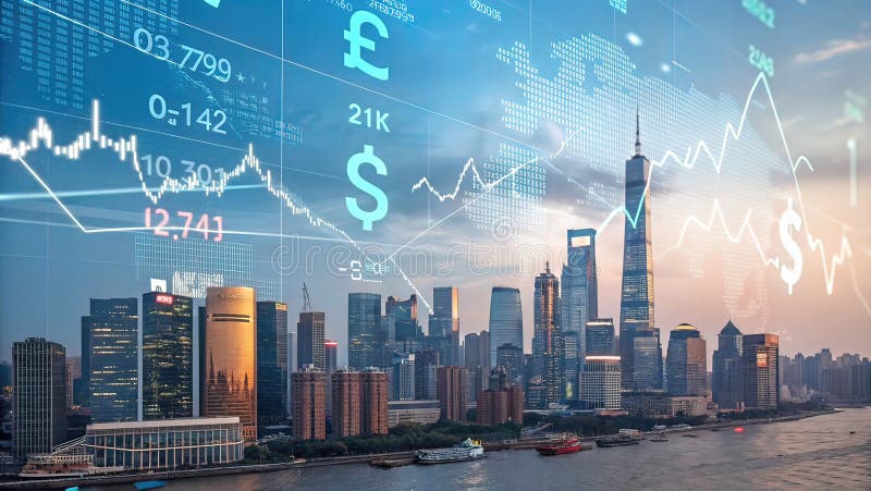 Creative Collage Depicting Finance and World with Currency Quotes on ...