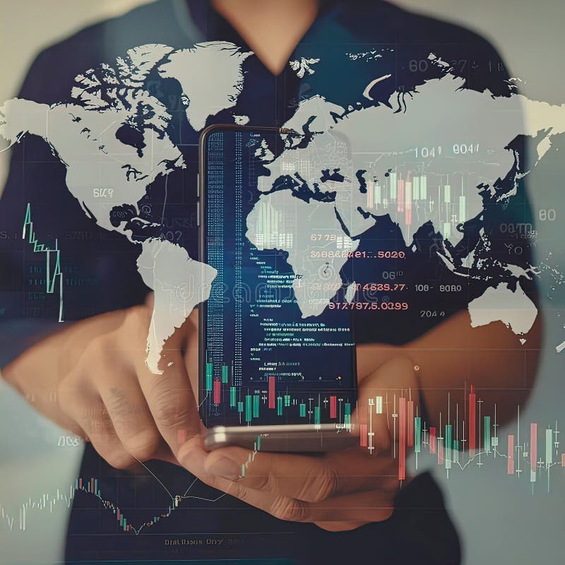 Creative Collage Depicting Finance and the World with Digital Software ...