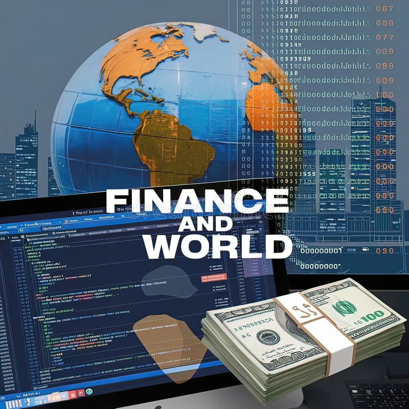 Creative Collage Depicting Finance and the World with Digital Software ...