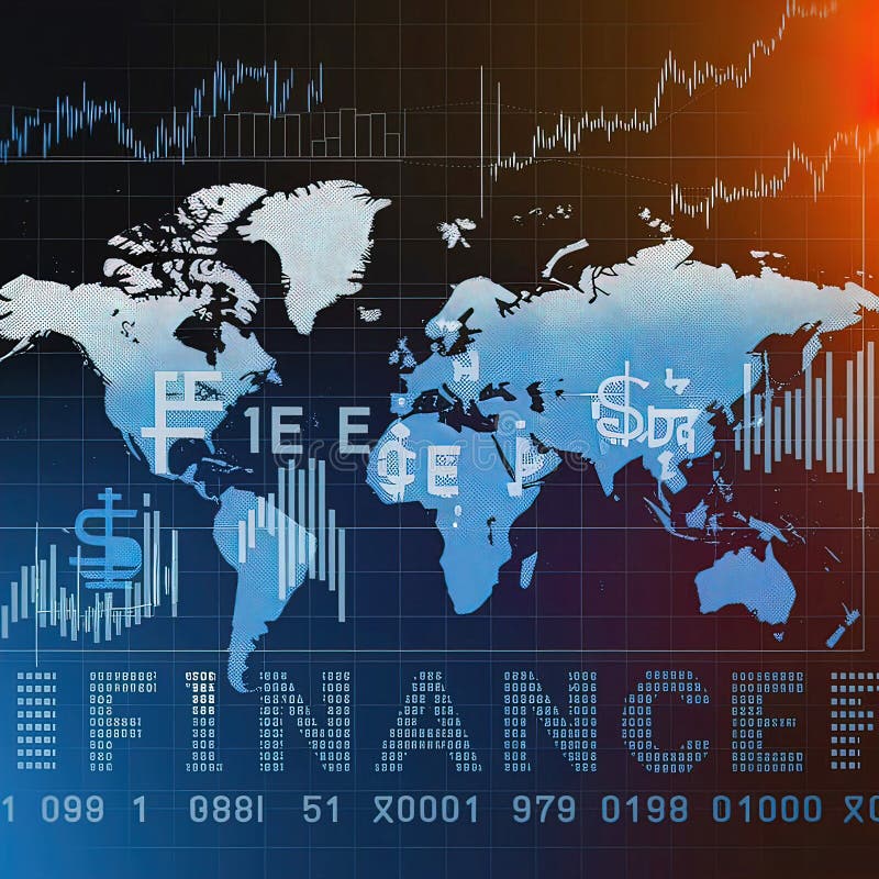 Creative Collage Depicting Finance and the World with Digital Software ...