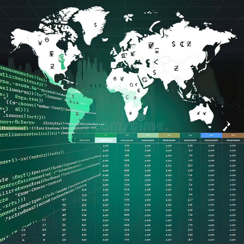 Creative Collage Depicting Finance and the World with Digital Software ...