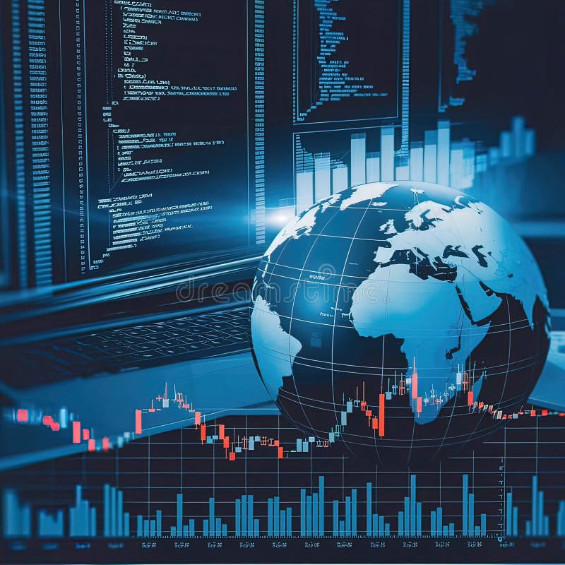 Creative Collage Depicting Finance and the World with Digital Software ...