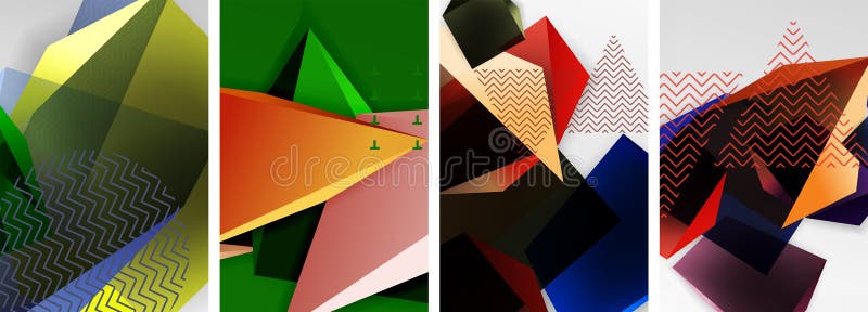 A Creative Collage of Geometric Shapes in Vibrant Colors on a White ...