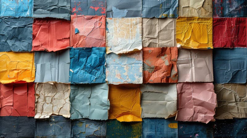 Creative Collage of Newspaper Pages in Various Colors and Textures ...