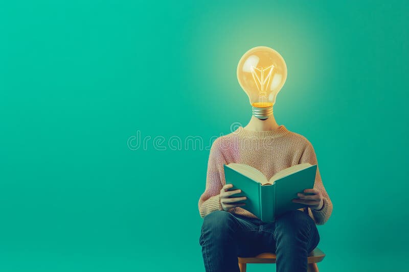A Creative Collage Portraying a Student with a Lightbulb for a Head ...