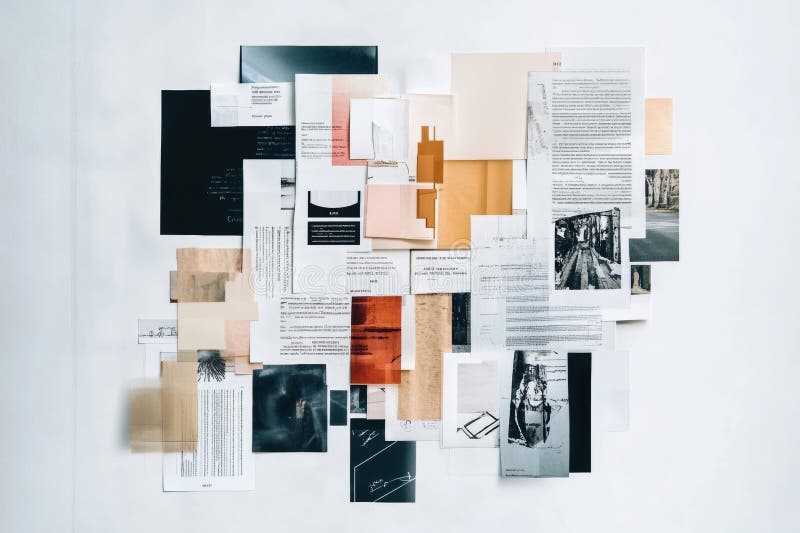 Creative Collage Showcasing Diverse Texts and Visual Elements ...