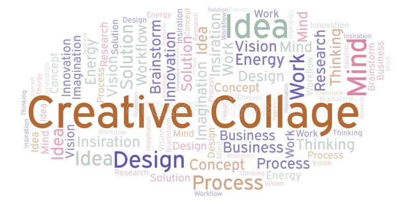 Creative Collage Word Cloud, Made with Text only. Stock Illustration ...