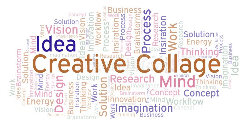 Creative Collage Word Cloud, Made with Text only. Stock Illustration ...