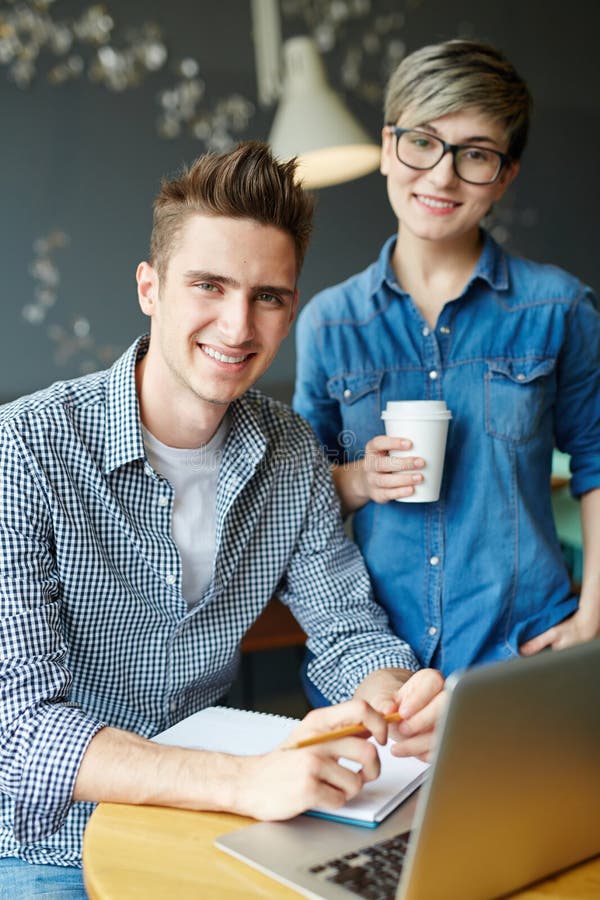 Creative colleagues stock image. Image of salesman, laptop - 93684041