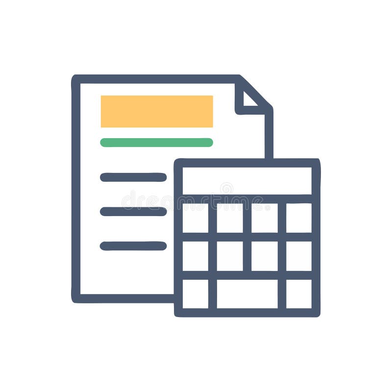 Creative Spreadsheet Icon Collection Stock Vector - Illustration of ...