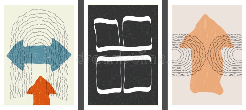 Creative Collection for Interior Design. a Set of Abstract Paintings ...