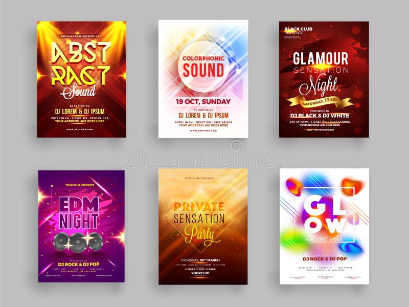 Creative Collection of Musical Party Flyer or Template Design for ...