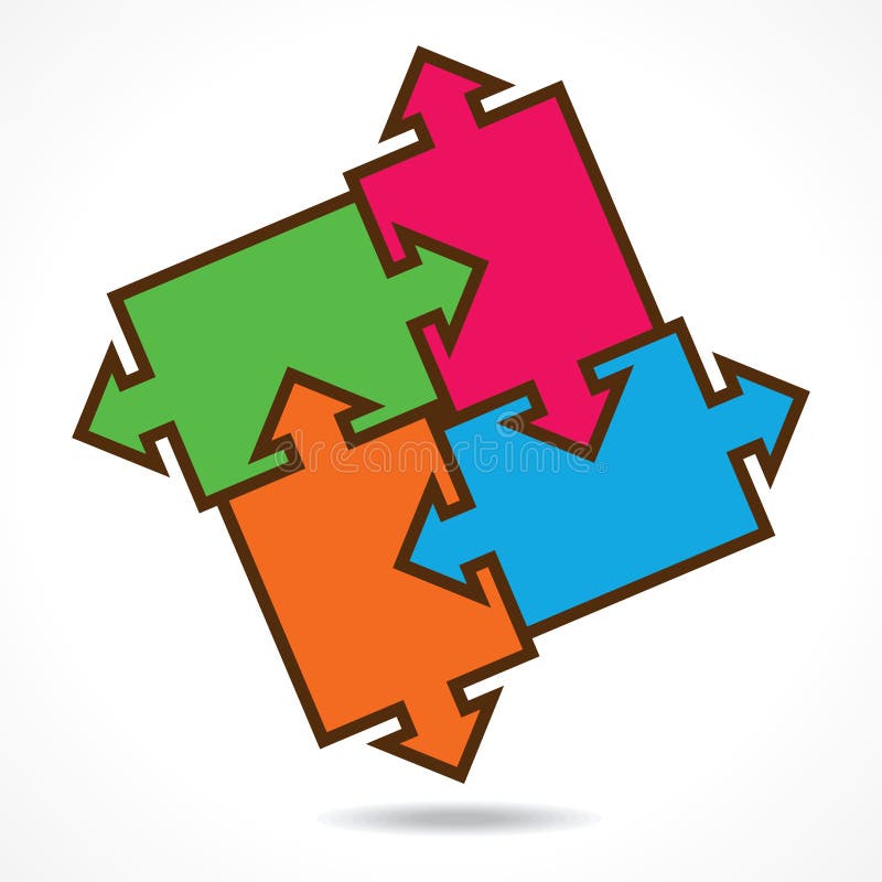 Blank 4 part puzzle chart stock vector. Illustration of abstract - 56305155