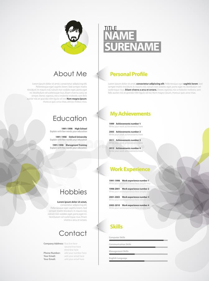 Creative, Color Rich CV / Resume Template. Stock Vector - Illustration ...