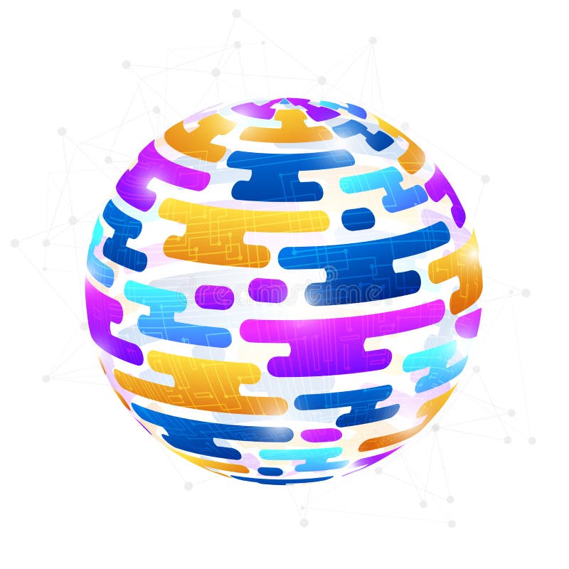 Creative Colorful Abstract Globe Design. Stock Illustration ...