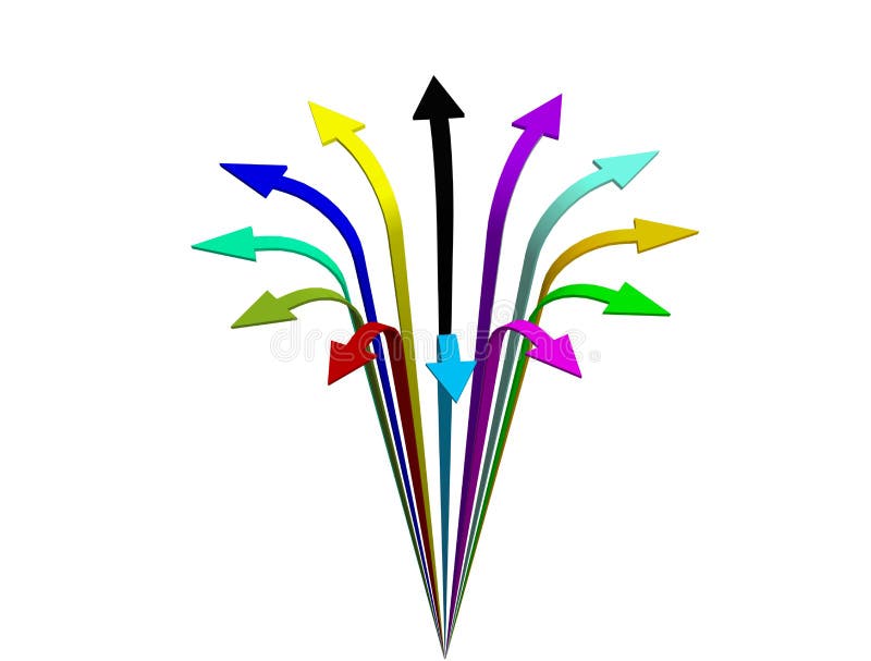 Creative Colorful Arrow in 3D Stock Illustration - Illustration of ...