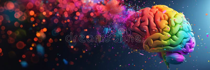 Creative Colorful Brain - Creative and Mathematical Mindset. Explosion ...