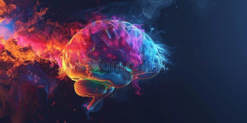 Creative Colorful Brain - Creative and Mathematical Mindset. Explosion ...