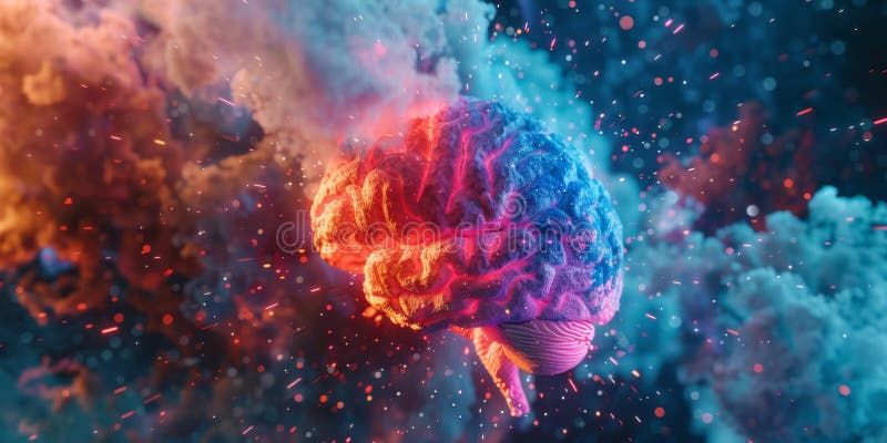 Creative Colorful Brain - Creative and Mathematical Mindset. Explosion ...