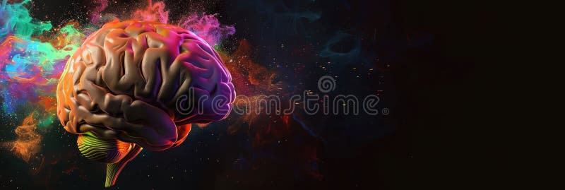 Creative Colorful Brain - Creative and Mathematical Mindset. Explosion ...