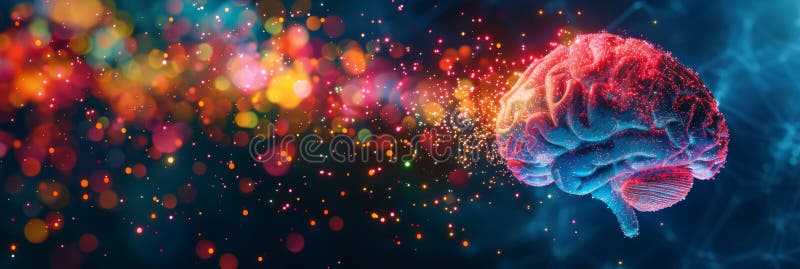 Creative Colorful Brain - Creative and Mathematical Mindset. Explosion ...