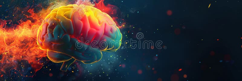 Creative Colorful Brain - Creative and Mathematical Mindset. Explosion ...