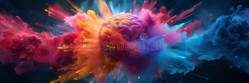Creative Colorful Brain - Creative and Mathematical Mindset. Explosion ...