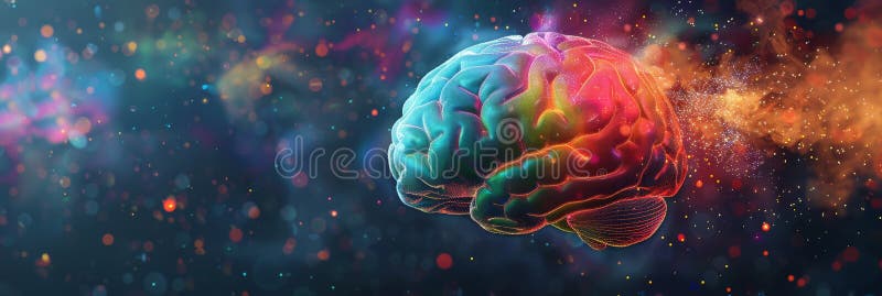 Creative Colorful Brain - Creative and Mathematical Mindset. Explosion ...