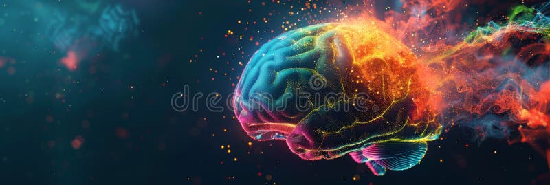Creative Colorful Brain - Creative and Mathematical Mindset. Explosion ...